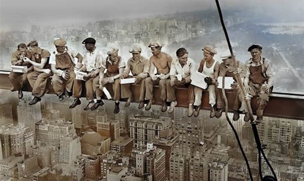 Unveiling The Iconic Lunch Atop A Skyscraper: Colorized